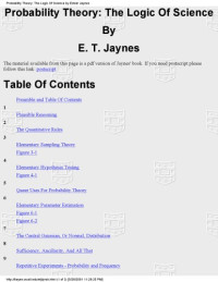 Probability Theory: The Logic of Science | E.T. Jaynes; G. Larry ...