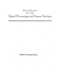 Signal Processing and Linear Systems | B. P. Lathi | download on Z-Library