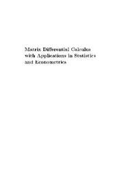 Matrix Differential Calculus with Applications in Statistics and ...