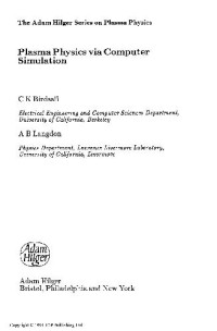 Plasma physics via computer simulation | Charles K. Birdsall, A.Bruce Langdon | download on Z ...
