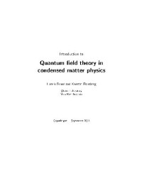 Lecture Notes On Field Theory In Condensed Matter Physics | Christopher ...
