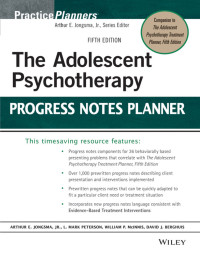 The Adolescent Psychotherapy Progress Notes Planner 5th Edition ...