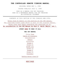 The Controlled Remote Viewing Manual | Funding Owners: SAIC, DIA, Army ...