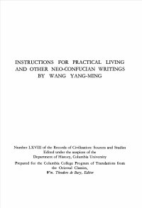 Instructions For Practical Living and Other Neo-Confucian Writings by ...