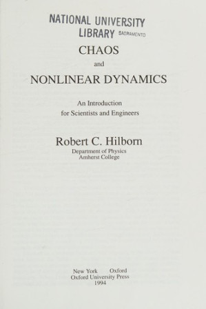Chaos and Nonlinear Dynamics: An Introduction for Scientists and Engineers International Student ...