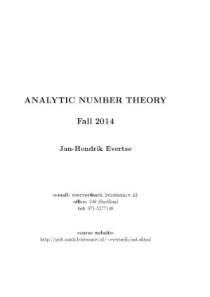 Analytic Number Theory [lecture notes] - Anna’s Archive