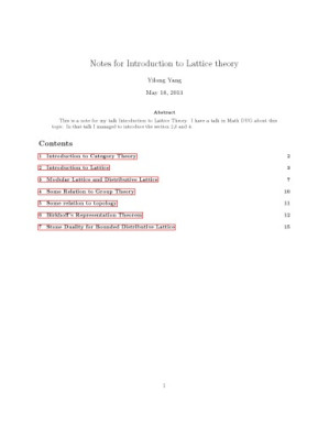 Notes for Introduction to Lattice theory [expository notes] - Anna’s ...