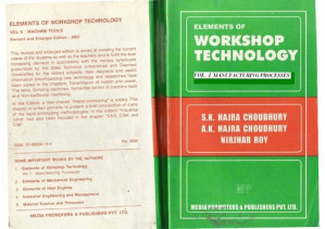 Elements Of Workshop Technology Volume - 1 - Anna’s Archive