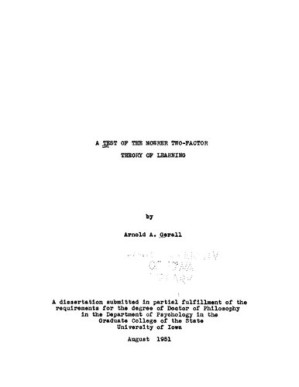 A Test of the Mowrer Two-factor Theory of Learning - Anna’s Archive
