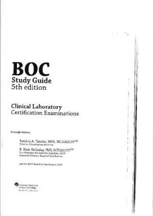 BOC (Board of Certification) Study Guide for Clinical Laboratory Certification Examinations ...
