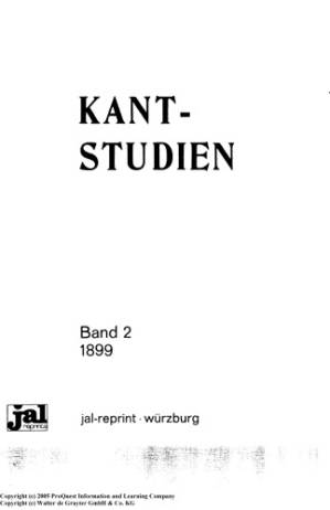 Kant-Studien Philosophische Zeitschrift der Kant-Gesellschaft 2 - Anna ...