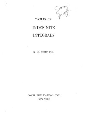Tables of Indefinite Integrals - Anna’s Archive