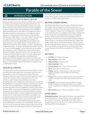 The Parable of the Sower - Literature Study Guide (LitCharts).pdf ...