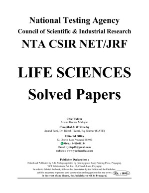 NTA CSIR-NET/JRF LIFE SCIENCES SOLVED PAPERS (June 2012 to September ...