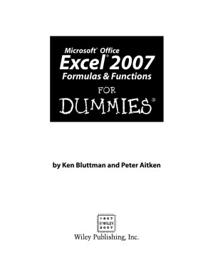 Ken Bluttman Peter G Aitken Microsoft Office Excel 2007 Formulas And Functions For Dummies For ...
