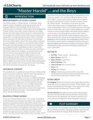 Master Harold and the Boys - Literature Study Guide (LitCharts).pdf ...
