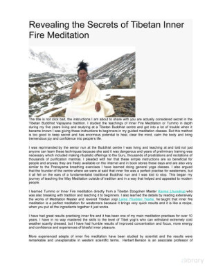 Revealing The Secrets of Tibetan Inner Fire Meditation / Tummo Book ...