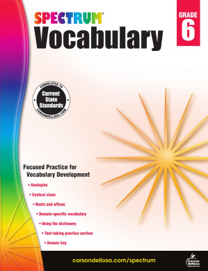 Spectrum Grade 6 Vocabulary Workbooks, Ages 11 to 12, 6th Grade ...