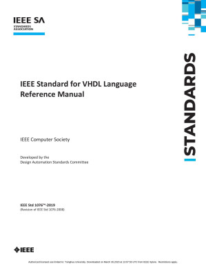 IEEE Std 1076-2019 (Revision of IEEE Std 1076-2008) IEEE Standard for VHDL Language Reference ...