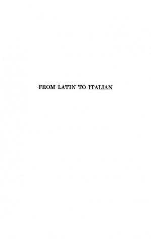 From Latin to Italian : An Historical Outline of the Phonology and ...