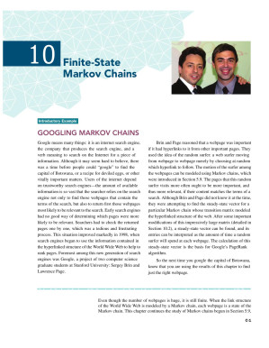 CHAPTER 10 Finite-State Markov Chains (Linear Algebra and Its ...