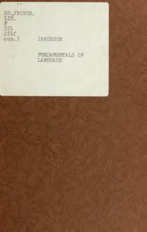 Fundamentals of Language | Roman Jakobson; Morris Halle | download on Z ...