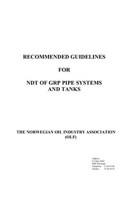 OLF Recommended Guideline for NDT of GRP Pipe Systems and Tanks ...