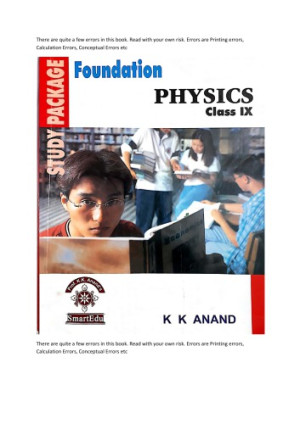 Foundation Physics for class IX Part 1 for IIT JEE standard 9 | K K ...