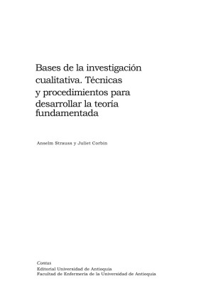 Bases de la investigación cualitativa. Técnicas y procedimientos para ...